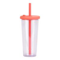 China Insulated Double Wall Boba Tumbler Cup With Lid Reusable Straw for sale