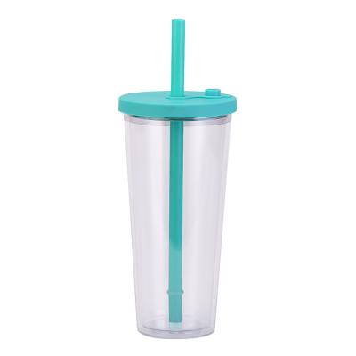 China Insulated Double Wall Boba Tumbler Cup With Lid Reusable Straw for sale