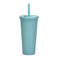 China Insulated Double Wall Boba Tumbler Cup With Lid Reusable Straw for sale