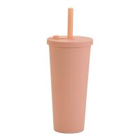 China Insulated Double Wall Boba Tumbler Cup With Lid Reusable Straw for sale