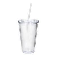 China Double Wall Reusable Plastic Acrylic Water Bottle Clear For Parties Birthdays for sale