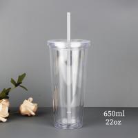 China Double Wall Reusable Plastic Acrylic Water Bottle Clear For Parties Birthdays for sale
