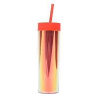 China Strata Cups Skinny Tumblers 16oz Matte Colored Acrylic With Lids And Straws for sale