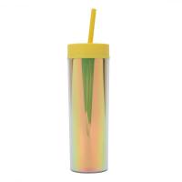 China 16oz 12 Colored Acrylic Tumblers With Lids And Straws Skinny Double Wall for sale