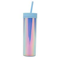 China 16oz 12 Colored Acrylic Tumblers With Lids And Straws Skinny Double Wall for sale
