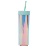 China 16oz 12 Colored Acrylic Tumblers With Lids And Straws Skinny Double Wall for sale