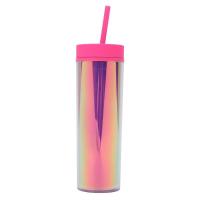 China 16oz 12 Colored Acrylic Tumblers With Lids And Straws Skinny Double Wall for sale
