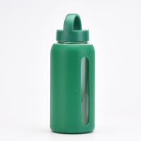 China 800ml High Borosilicate Glass Drink Water Bottles With Time Marker for sale
