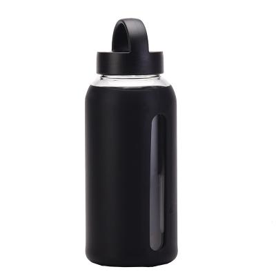 China 800ml High Borosilicate Glass Drink Water Bottles With Time Marker for sale