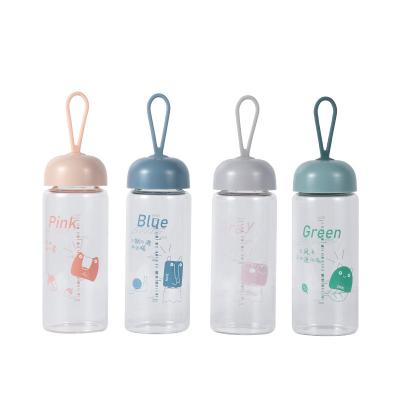 China Clear Single Wall Transparent Glass Drinking Water Bottles Portable for sale