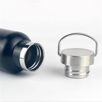 China Leather Top Handle Insulated Drinks Bottle Double Wall Type for sale