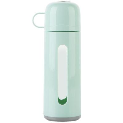 China Unbreakable Plastic Cover Portable Glass Water Bottles With Drink Cup for sale