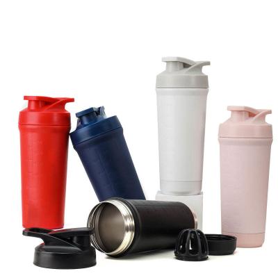China Insulated Stainless Steel Shaker Bottle With Blenders Double Walled Keep Hot & Cold for sale