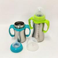 China 304 Stainless Steel Baby Feeding Bottles With Silicone Nipples for sale