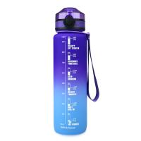 China Food Grade Flip Top Lid Gym Plastic 1l Water Bottles Gradient Color for sale