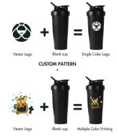 China China factory Customized 28Ounce Black Shaker Bottle Perfect for Protein Shakes and Pre Workout for sale