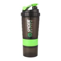 China Custom Logo 650ml Black Three Layers Fitness BPA Shaker Cup for sale
