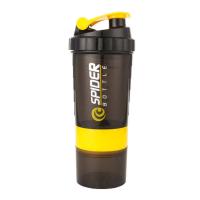 China Custom Logo 650ml Black Three Layers Fitness BPA Shaker Cup for sale
