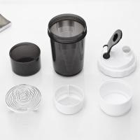 China Custom Logo 650ml Black Three Layers Fitness BPA Shaker Cup for sale