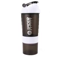 China Custom Logo 650ml Black Three Layers Fitness BPA Shaker Cup for sale