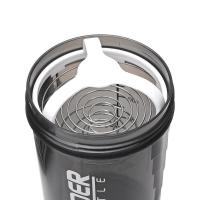 China Custom Logo 650ml Black Three Layers Fitness BPA Shaker Cup for sale