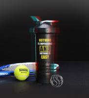 China Custom Logo Three Layers Fitness Bpa Free Plastic Shaker Bottles for sale