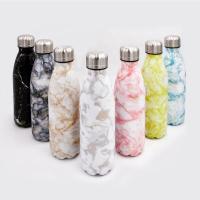 China Gym Double Walled Stainless Steel Marble Water Bottles 350ml 500ml 750ml 1000ml for sale