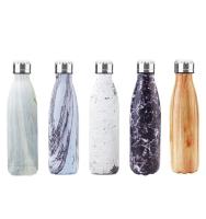 China Gym Double Walled Stainless Steel Marble Water Bottles 350ml 500ml 750ml 1000ml for sale