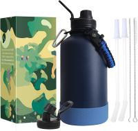 China 64 Oz Double Wall Vacuum Insulated Stainless Steel Water Bottle Wide Mouth With Lid for sale