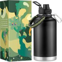 China 64 Oz Double Wall Vacuum Insulated Stainless Steel Water Bottle Wide Mouth With Lid for sale