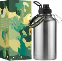China 64 Oz Double Wall Vacuum Insulated Stainless Steel Water Bottle Wide Mouth With Lid for sale