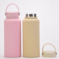 China Portable 1L Stainless Steel Double Wall Insulated Vacuum Flask Matte Rubber for sale