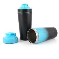 China Insulation Protein Shaker Stainless Steel Drink Bottles Gradient Powder Coating for sale
