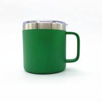 China Double Wall 12oz Stainless Steel Insulated Coffee Mug With Handle / Sliding Lid for sale