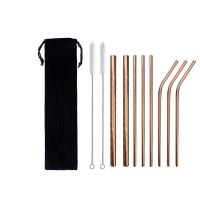 China Food Grade Water Bottle Accessories 18/8 Stainless Steel Drinking Straw With Brush for sale