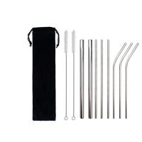 China Food Grade Water Bottle Accessories 18/8 Stainless Steel Drinking Straw With Brush for sale