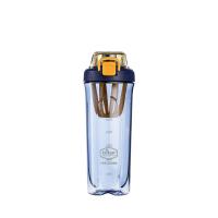 China 700ml Large Leakproof Plastic Sports Team Water Bottles Fruit Infuser With Straw for sale