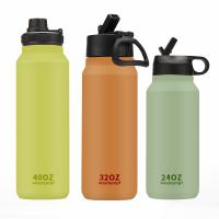 China 18oz/32oz/40oz Sport Water Bottle Double Wall Stainless Steel Insulated Drink Bottle Flip Lid With Handle for sale