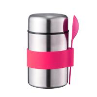 China BPA FREE 16 Oz Stainless Steel Vacuum Food Jar With Silicone Sleeve for sale