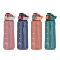China Large 1 Gallon Tritan Plastic Gym Bottle Leakproof Flip Top Football Water Bottles for sale