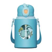 China 480ml Insulated Drinking Kids Water Bottles Set With Reusable Straw for sale