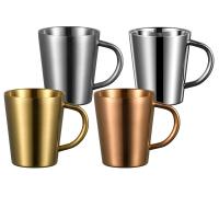 China 12 Oz Insulated Metal Stainless Steel Tea Cup Double Wall Travel Mug With Handle for sale