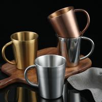 China 12 Oz Insulated Metal Stainless Steel Tea Cup Double Wall Travel Mug With Handle for sale