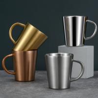 China 12 Oz Insulated Metal Stainless Steel Tea Cup Double Wall Travel Mug With Handle for sale