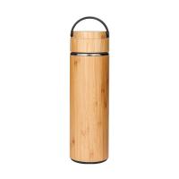 China Eco Friendly 40 Oz Insulated Stainless Steel Water Bottles Bamboo Outside With Tea Infuser for sale