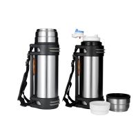 China Classic Steel Water Bottle 1000ml Insulated Water Jug With Handle Wide Mouth for sale