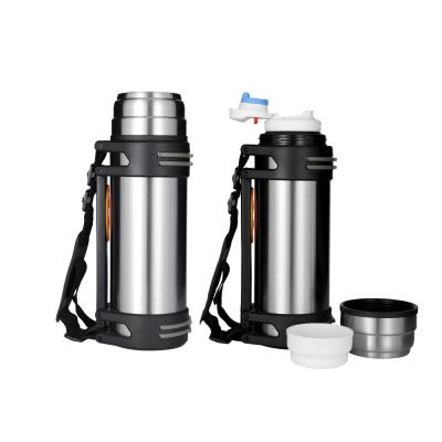 China Classic Steel Water Bottle 1000ml Insulated Water Jug With Handle Wide Mouth for sale