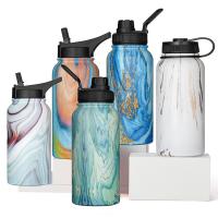 China 32oz Sports Insulated Stainless Steel Water Bottles With Straw for sale