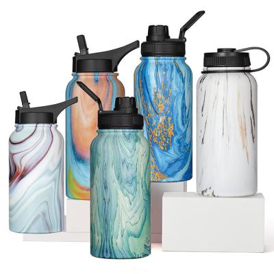 China 32oz Sports Insulated Stainless Steel Water Bottles With Straw for sale