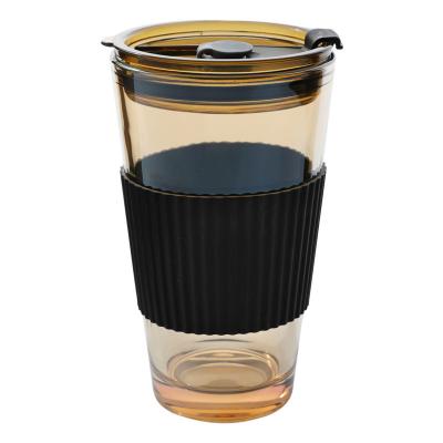 China Office Glass Tumbler Cup Mug Single Wall Borosilicate Glassware With Flip Lid for sale
